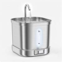 China WF102 Stainless Steel Smart Rechargeable Portable Pet Water Fountain 2.5L Wireless Pump for Cats for sale