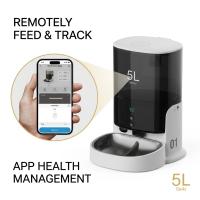 China 5L RFID Smart Automatic Cat Feeder 1080P Camera Dual Bowl Multi-Cat Recognition with WiFi App Control for sale