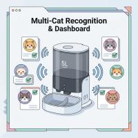 China 5L RFID Automatic Smart Cat Feeder Dual Bowl 1080P HD Camera Multi-Cat Recognition with Tuya App Control for sale