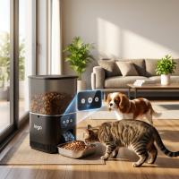 China 4L Smart Automatic Cat Feeder Tuya WiFi App Timed Portion Control Voice Recording SUS304 Bowl for Pet Owners for sale