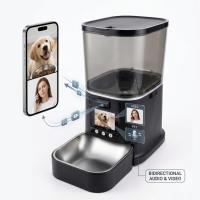 China Bidirectional Video 5L Smart Pet Feeder Camera WiFi App Control Automatic Cat Dog Food Dispenser LPS-BVF5L for sale