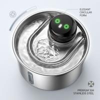 China 3L Stainless Steel Automatic Pet Water Fountain Quiet Wireless Rechargeable Pump Dispenser Cat Dog Waterer WF103 for sale
