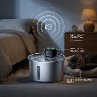 China 3L Stainless Steel Automatic Pet Water Fountain Quiet Wireless Rechargeable Pump Dispenser Cat Dog Waterer WF103 for sale
