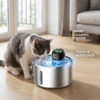 China 3L Stainless Steel Automatic Pet Water Fountain Quiet Wireless Rechargeable Pump Dispenser Cat Dog Waterer WF103 for sale