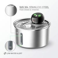 China 3L Stainless Steel Automatic Pet Water Fountain Quiet Wireless Rechargeable Pump Dispenser Cat Dog Waterer WF103 for sale