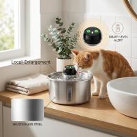China Automatic Stainless Steel Pet Water Fountain 3L Large Capacity Motion Sensor Dispenser for Cats Dogs WF103 for sale