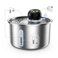 China Automatic Stainless Steel Pet Water Fountain 3L Large Capacity Motion Sensor Dispenser for Cats Dogs WF103 for sale