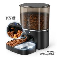 China Automatic Smart Pet Feeder Dual Food Bin Independent Dual Bowl 1080P Camera Tuya WiFi App Control for sale