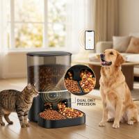 China Automatic Smart Pet Feeder Dual Food Bin Independent Dual Bowl 1080P Camera Tuya WiFi App Control for sale