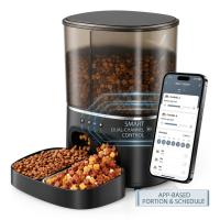 China Automatic Smart Pet Feeder Dual Food Bin Independent Dual Bowl 1080P Camera Tuya WiFi App Control for sale