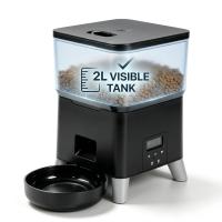 China 2L Elevated Automatic Pet Feeder Button Control Dual Power Timed Portion Dog Cat Food Dispenser for sale