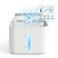 China Wireless Rechargeable Pet Water Fountain 3L Battery Operated 304 Stainless Steel Automatic Dispenser for Cats Dogs for sale