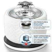 China SHW02AP Wireless Smart Pet Water Fountain 3.5L 5000mAh Battery 304 Stainless Steel Tuya App Control Dispenser for Cats for sale