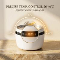 China 2L Thermostatic Pet Water Fountain Adjustable 26-40C 304 Stainless Steel Touch Screen Dispenser for Cats Dogs for sale