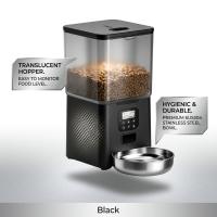 China PFF045 5.6L Auto Pet Food Dispenser 4-Meal Portion Timer 304 Stainless Steel Voice Call for Cats Dogs for sale