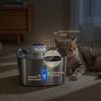 China W01S 3.2L Wireless Sensor Pet Water Fountain 4000mAh Battery 304 Stainless Steel 3 Modes for Cats Dogs for sale