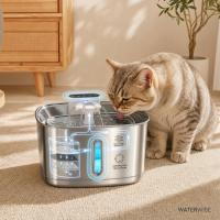China W01S 3.2L Wireless Sensor Pet Water Fountain 4000mAh Battery 304 Stainless Steel 3 Modes for Cats Dogs for sale