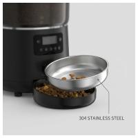 China 4L Automatic Pet Feeder Button Control Anti Jam Dispenser 304 Stainless Steel Bowl for Small Medium Cats Dogs for sale