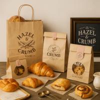 China 150gsm Brown Printed Greaseproof Paper Bags Water resistant FDA approved for sale