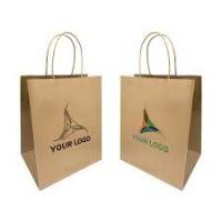 China Custom Logo Printed Paper Bags Compact For Shopping 15-50 Micron for sale