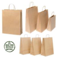 China Reusable Kraft Paper Gift Bags Personalized For Anniversaries Weddings for sale