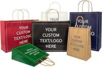 China Custom Printed Disposable Christmas Paper Gift Bags Bulk For Birthdays Weddings for sale