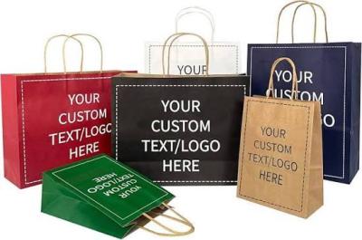 China Custom Printed Disposable Christmas Paper Gift Bags Bulk For Birthdays Weddings for sale