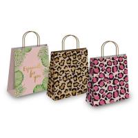 China Custom Printed Disposable Christmas Paper Gift Bags Bulk For Birthdays Weddings for sale