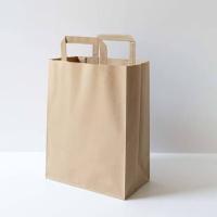 China Recyclable Brown Plain Paper Carry Bag Biodegradable Kagaj Tote Bag for sale