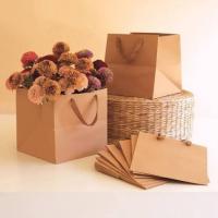 China 350gsm Cardboard Brown Paper Gift Bags Packaging OEM for sale