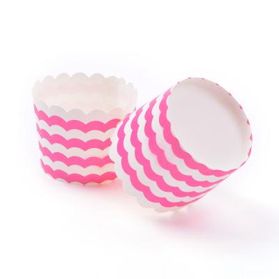 China Bulk Disposable Serving Paper Dessert Cups For Frozen Yogurt Scalloped Edges for sale