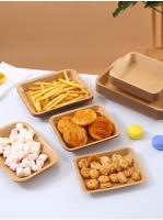 China Compostable Boat Shaped Paper Nacho Trays Plates For Food Service for sale