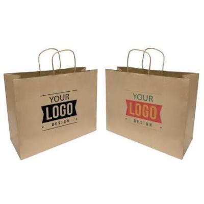 China Heavy Duty Bulk Paper Carry Bags White Brown Shopping Tote ODM for sale