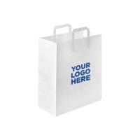 China Heavy Duty Bulk Paper Carry Bags White Brown Shopping Tote ODM for sale