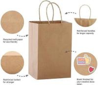 China ISO Gift Packaging Food Safe Paper Kraft Carry Bags Bulk With Twisted Handles for sale