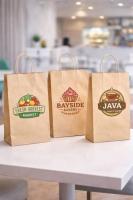 China Bulk Biodegradable Paper Retail Shopping Bags Grocery Shopping Custom Logo Printing for sale