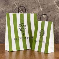 China Custom Printed Matte Kraft Paper Carry Bag Twisted Handles Greaseproof for sale