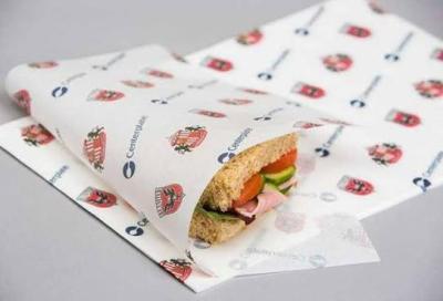 China Commercial Greaseproof Food Wrapping Paper Snacks Hotdog Wrappers for sale