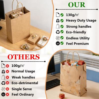 China Retail Store Reusable Stand Up Blank Kraft Paper Bags Custom Printed for sale