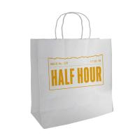 China Retail Store Reusable Stand Up Blank Kraft Paper Bags Custom Printed for sale