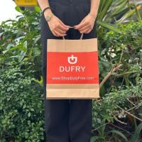 China Retail Store Reusable Stand Up Blank Kraft Paper Bags Custom Printed for sale