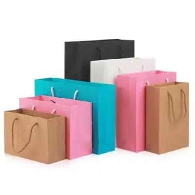 China ODM Small Kraft Paper Gift Bags 350gsm For Events And Retail for sale