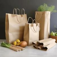 China OEM Sustainable Kraft Paper Bags Tear Resistant For Coffee Food Packaging for sale