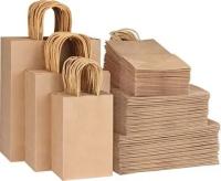 China Eco Friendly Brown Paper Kraft Gift Bags Carrier Personalized Printing for sale
