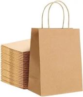 China Recyclable Merchandise Kraft Paper Gift Bags For Boutique Clothing Accessories for sale