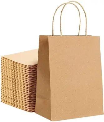 China Recyclable Merchandise Kraft Paper Gift Bags For Boutique Clothing Accessories for sale