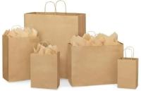 China Recyclable Merchandise Kraft Paper Gift Bags For Boutique Clothing Accessories for sale