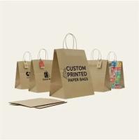 China Matte Glossy Compostable Specialty Paper Bags Twisted Handle For Retail Shop for sale