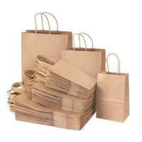 China Flexo Printing Brown Takeaway Bags Kraft Paper Lightweight For Retail Packaging Delivery for sale