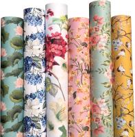 China Non Toxic Gift Wrapping Supplies Paper Sheets 50 Gsm Dark Brown Flower for sale
